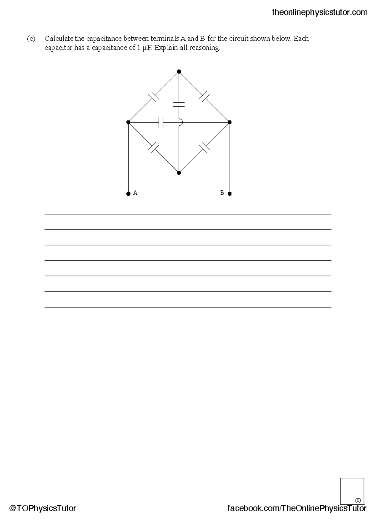 TOPT Toughy Capacitors QP-10 - PHYS 15A - (c) Calculate the capacitance ...