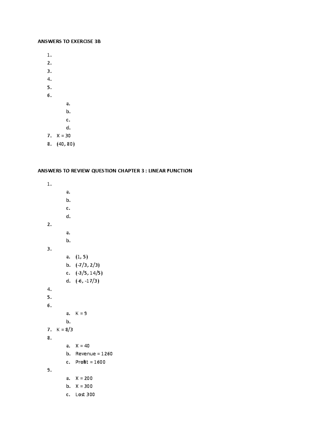 Chapter 3 n 4 - practice materials - ANSWERS TO EXERCISE 3B 1. 2. 3. 4 ...