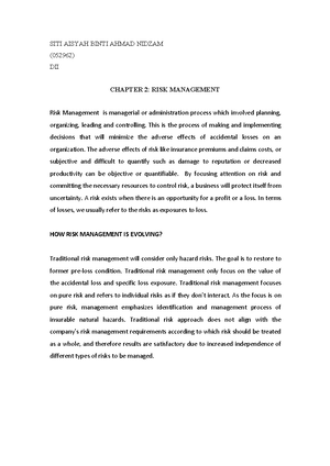 Risk Assessment is defined as the process of deter - The risk ...