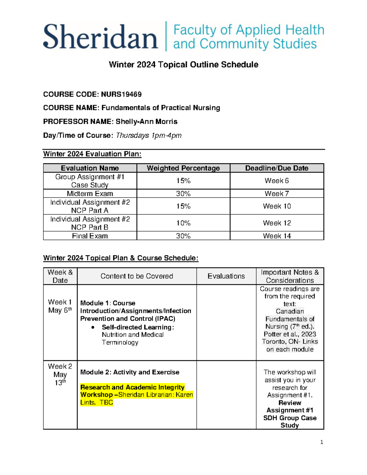 Winter 2024 Topical Outline Spring and Summer - Winter 2024 Topical ...