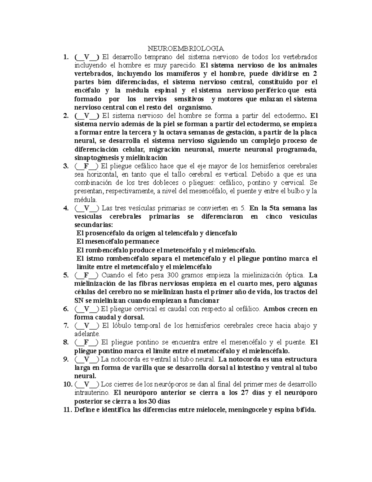 Neuroembriología. Narz - NEUROEMBRIOLOGIA 1. (V) El desarrollo temprano ...