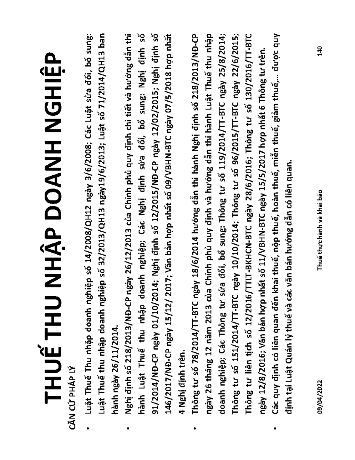 THUẾ TNDN THUẾ TNCN - THU Ế THU NH Ậ P DOANH NGHI Ệ P C Ă N C Ứ PHÁP LÝ - Lu ậ t Thu ế Thu - Studocu