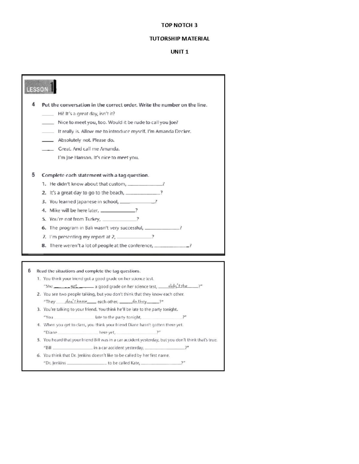 Top Notch 2 3/e Tg & Lesson Planner Download Cot Lesson Plan For Grade ...
