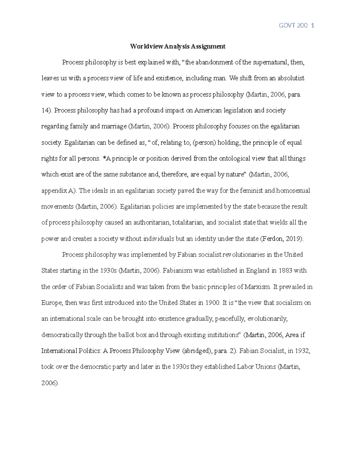 Worldview Analysis Assignment - Worldview Analysis Assignment Process ...