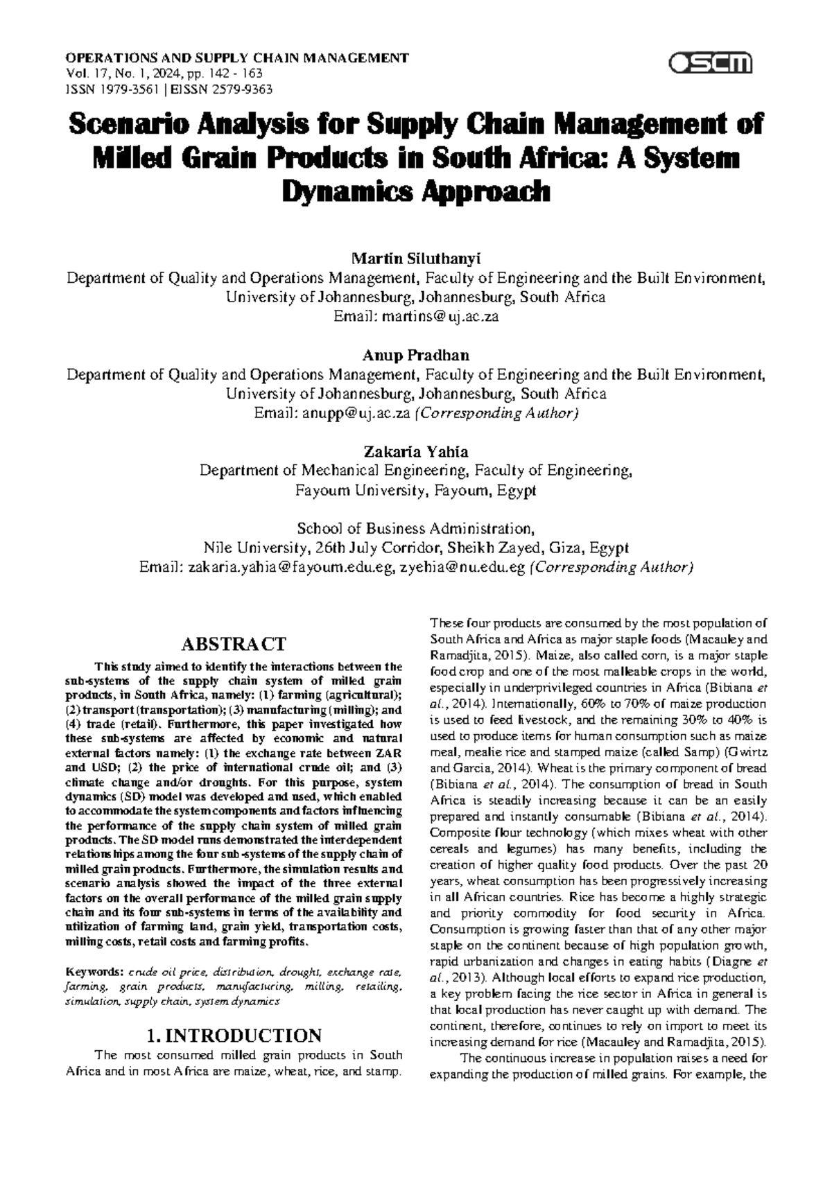 Article of Operation Management Issue - OPERATIONS AND SUPPLY CHAIN ...