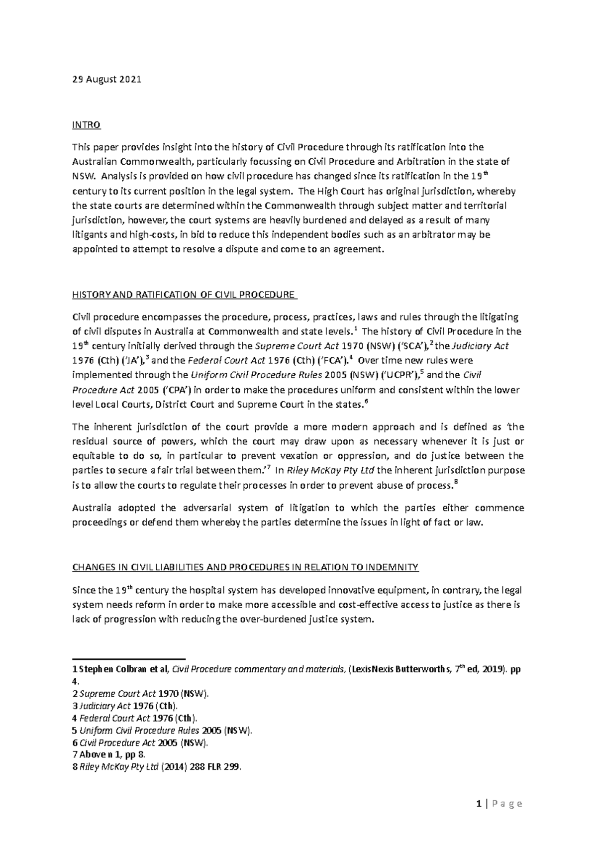 CPA Assingment 2021 - draft ideas for notes - 29 August 2021 INTRO This ...