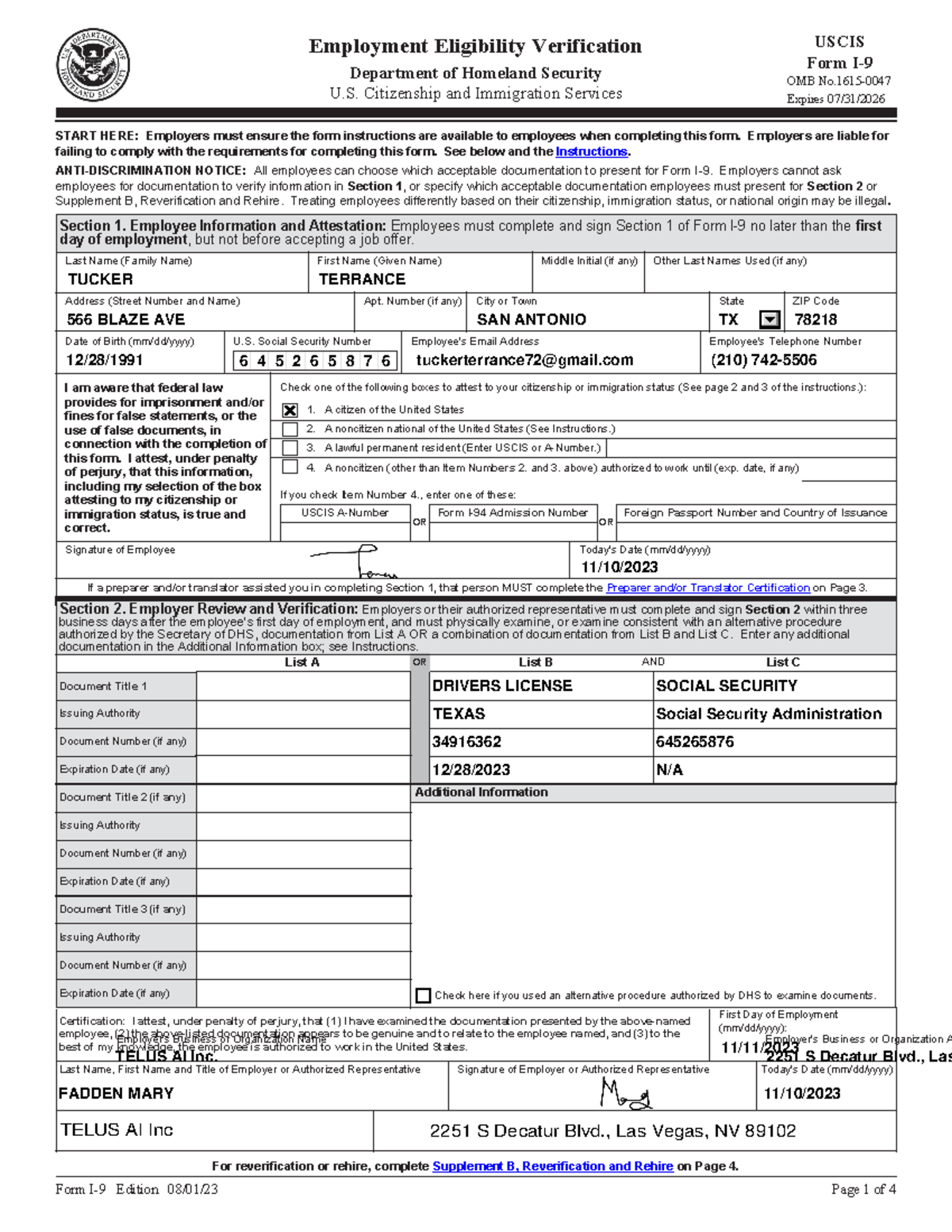 Tucker I9 FORM - Sabasric - Employment Eligibility Verification ...
