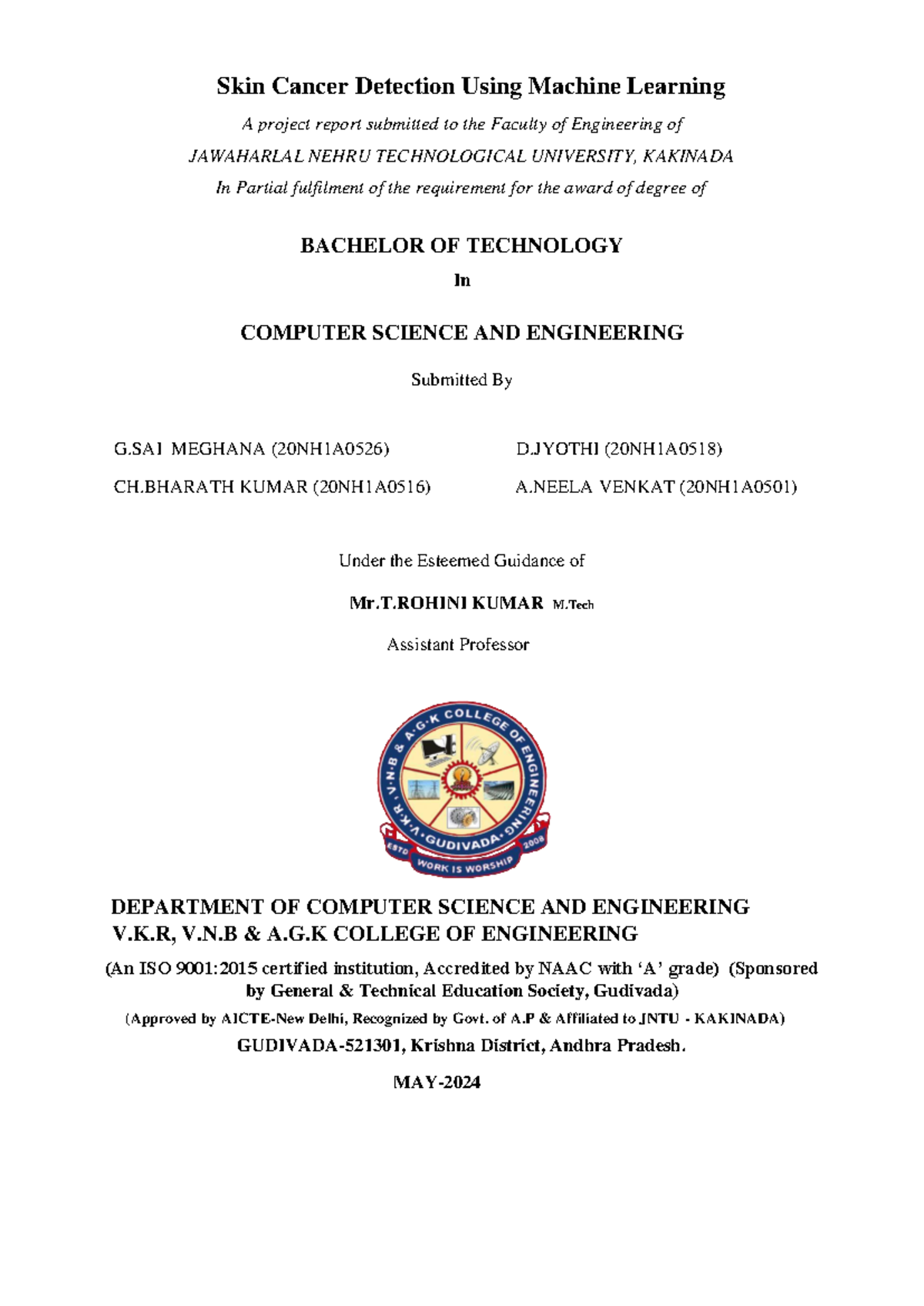 Final doc batch -8 skin cancer - Skin Cancer Detection Using Machine ...