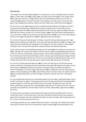 Shirley Jackson's The Lottery Analysis and Annotations ...