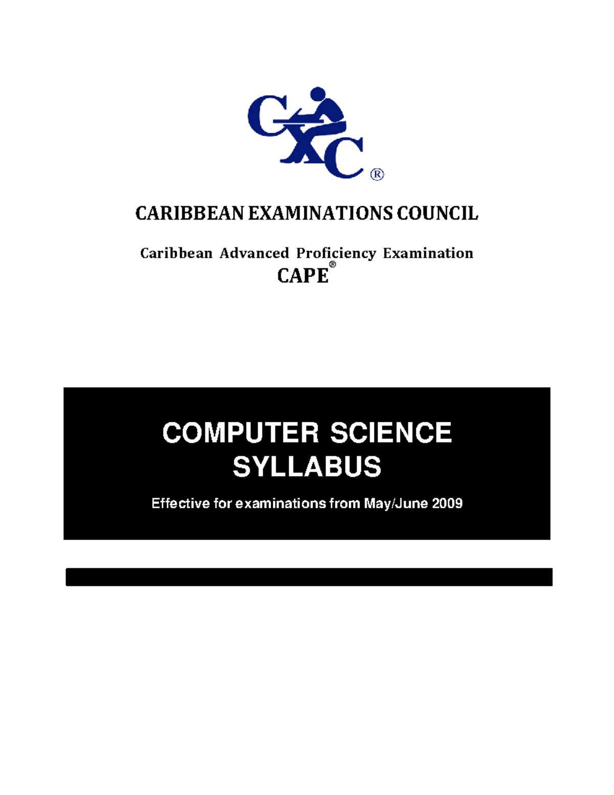 CAPE Computer Science - CARIBBEAN EXAMINATIONS COUNCIL ...