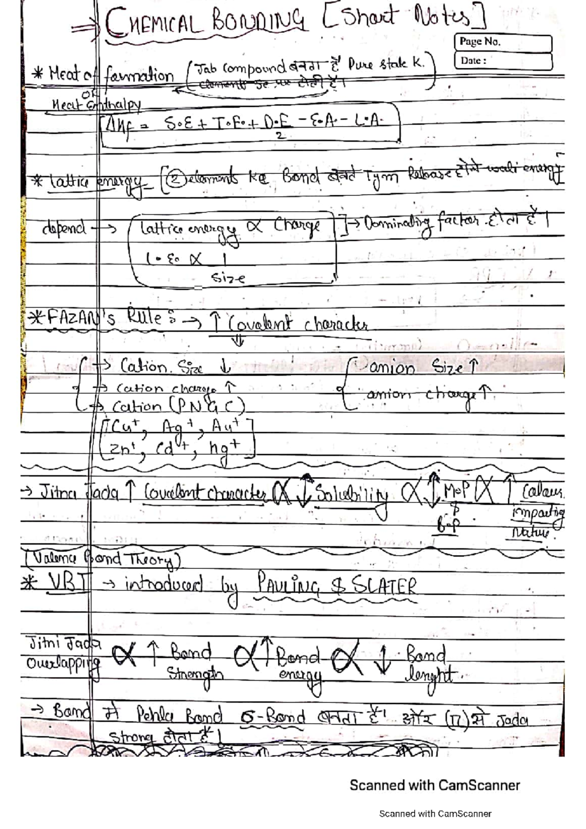 Chemical bonding chemistry - Class 11&12 /NEET -PCB NOTES - Studocu