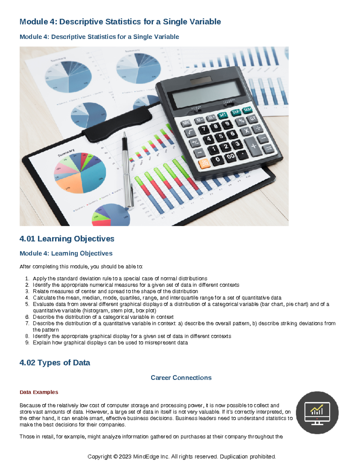 Module 4 Descriptive Statistics for a Single Variable - However, a ...