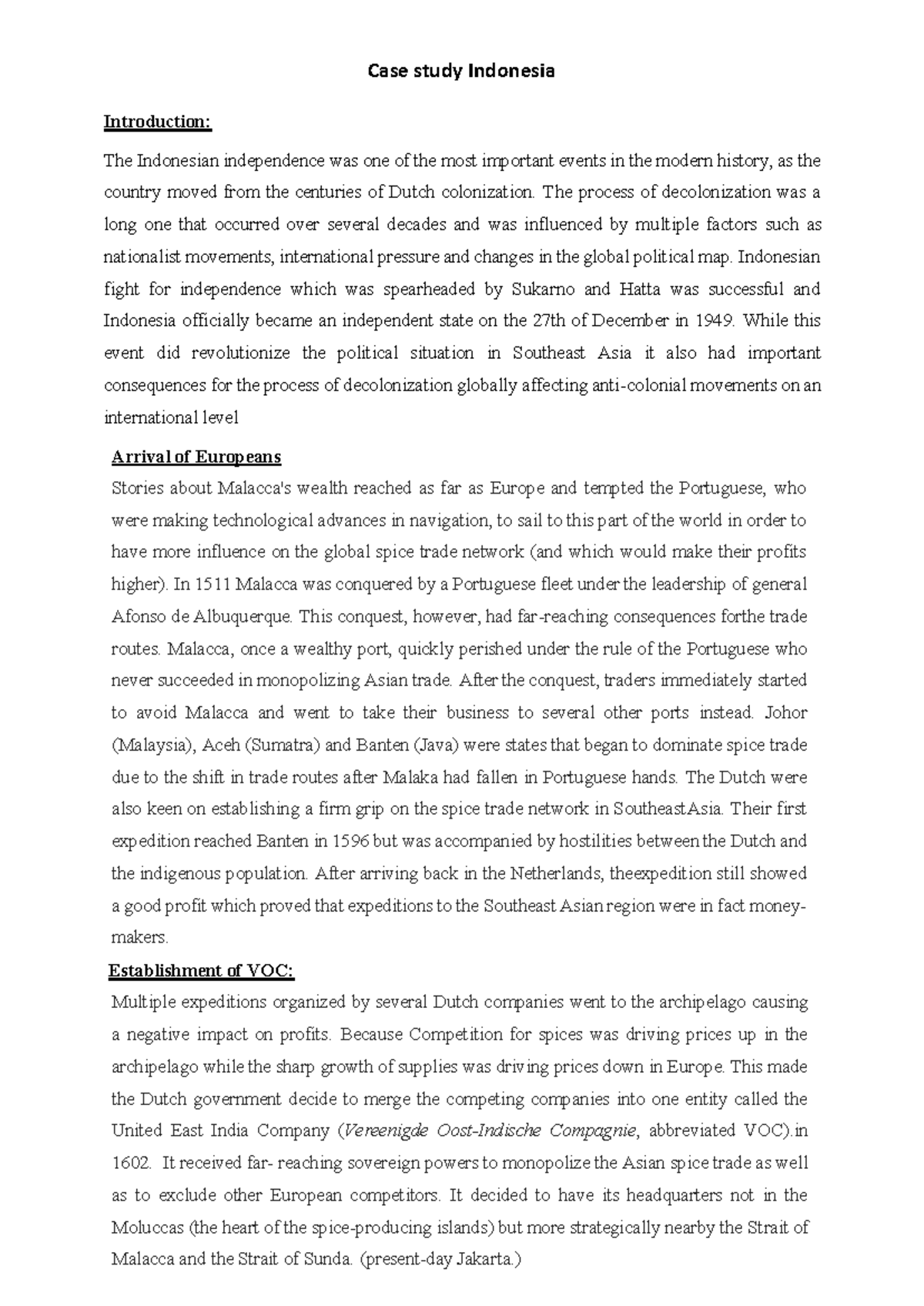 Caase study indonesia (1) (1) 2 - Case study Indonesia Introduction ...