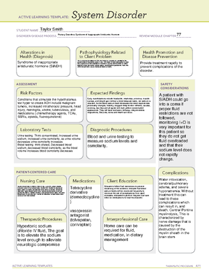 ATI endocrine system disorder learning template - ACTIVE LEARNING ...