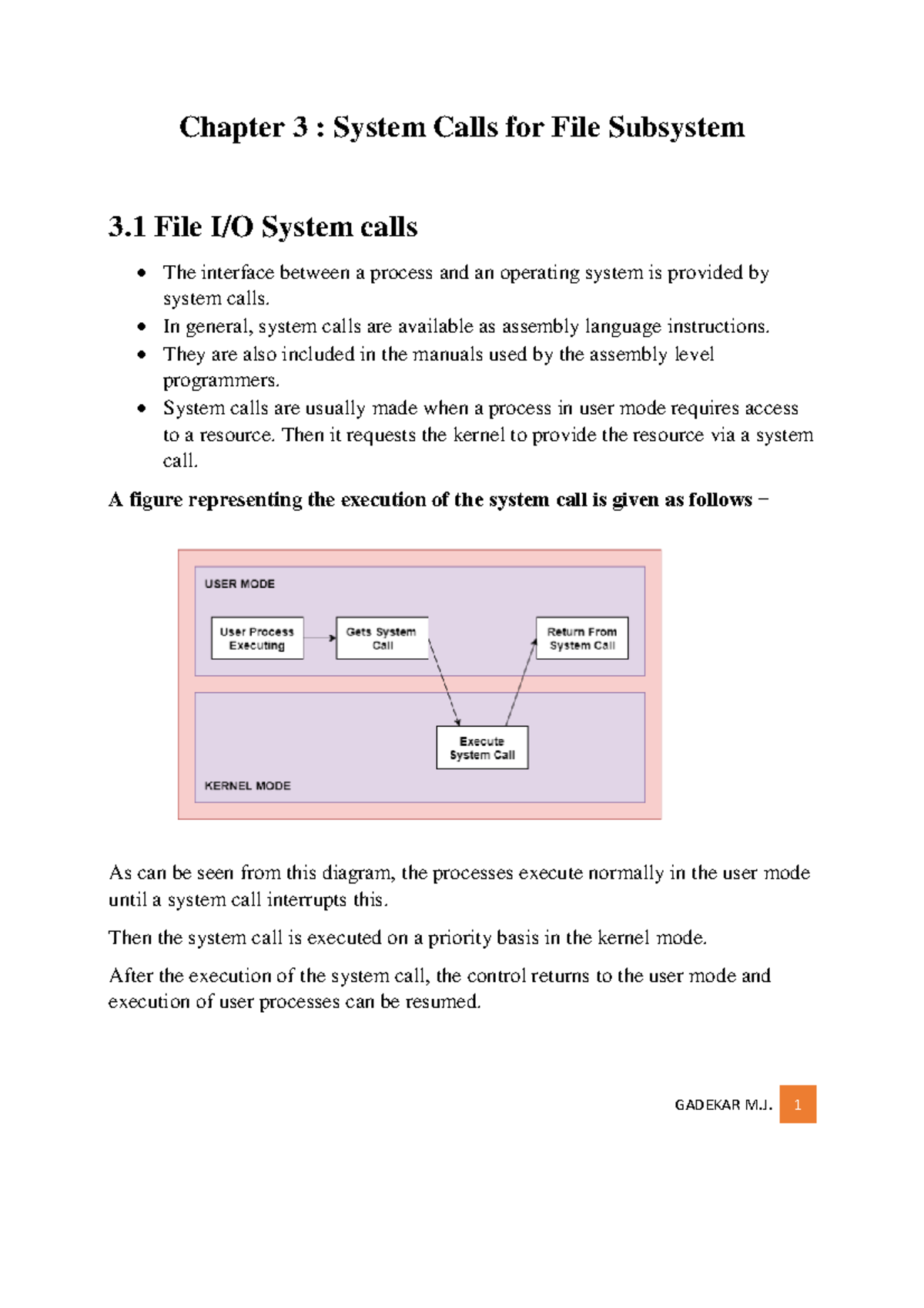 Chapter 3 System Calls For File Subsystem 3d4f3f36c245e046b70e182c65f57de9 Chapter 3 System
