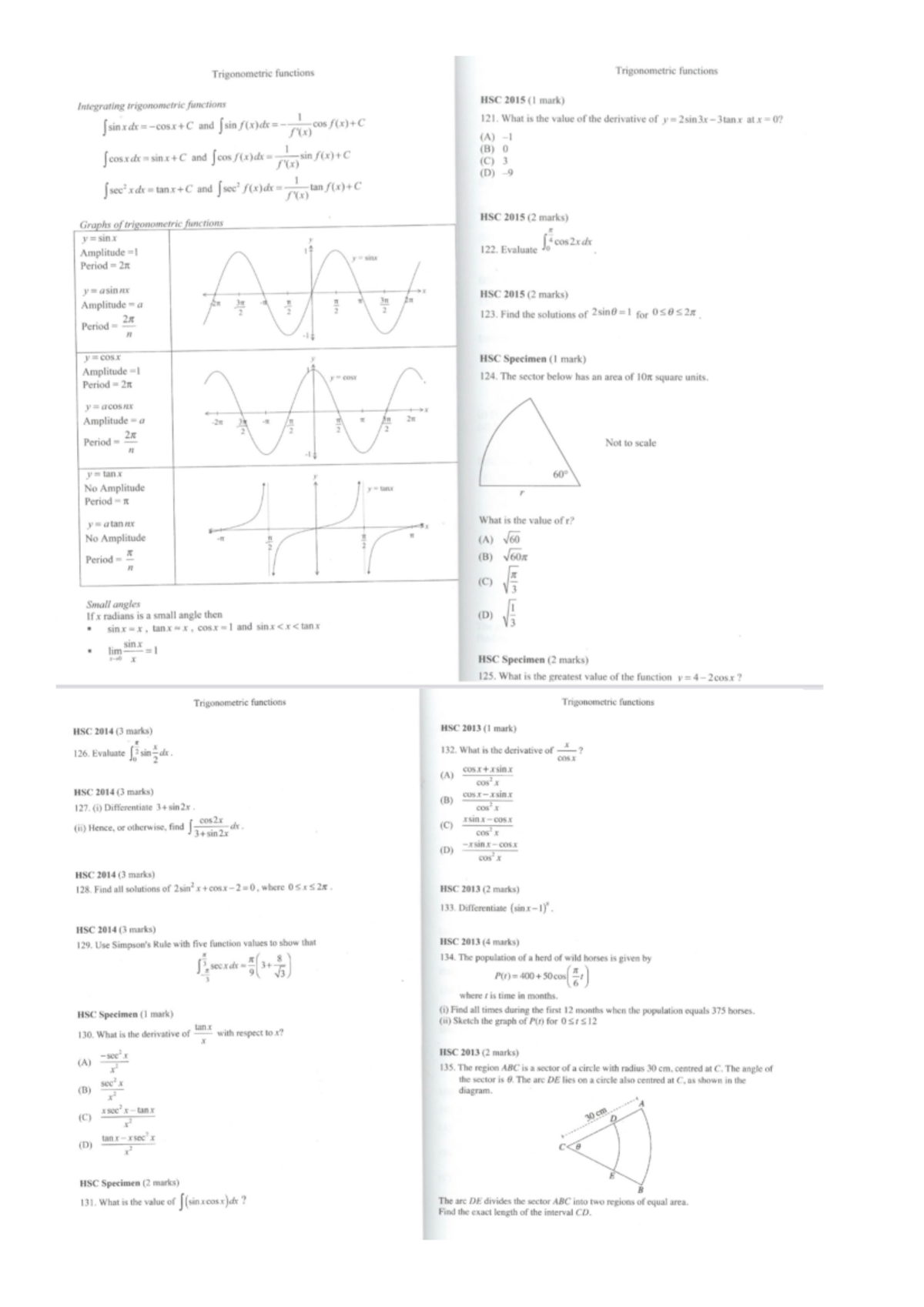 HSC Questions - Practice qs - Studocu