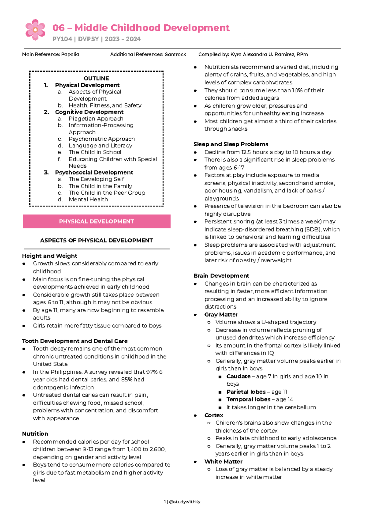 06 Dev Psy - Middle Childhood Development - 06 – Middle Childhood ...