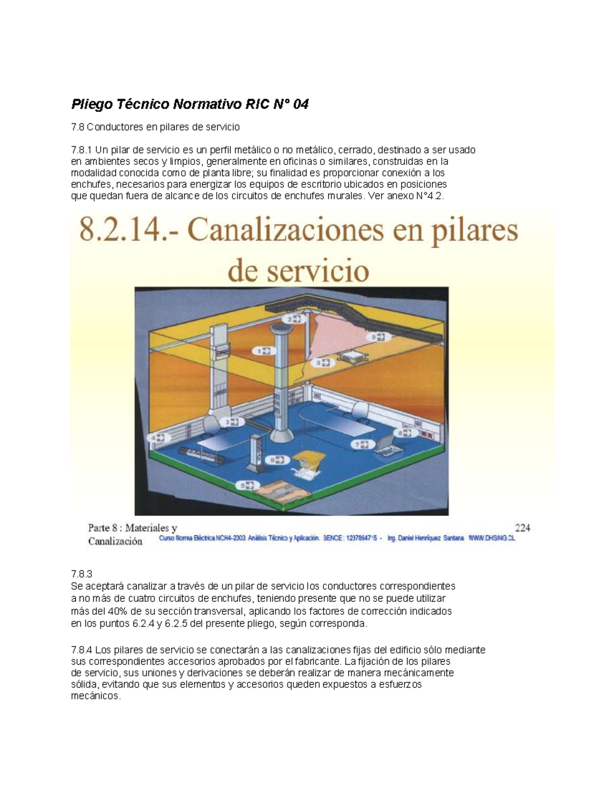 Pilares de Servicio - Pliego Técnico Normativo RIC N° 04 7 Conductores ...