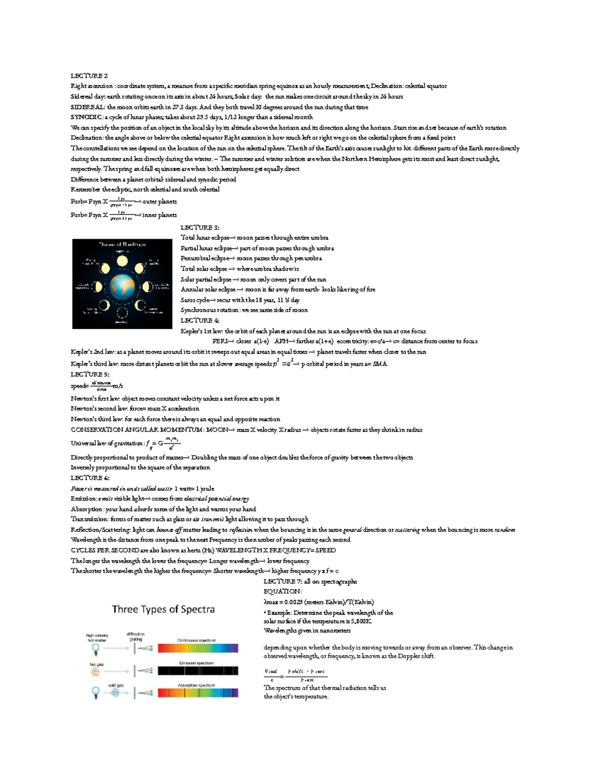 Atronomy Final - Teacher Chris A Taylor - Study guide for all lectures ...