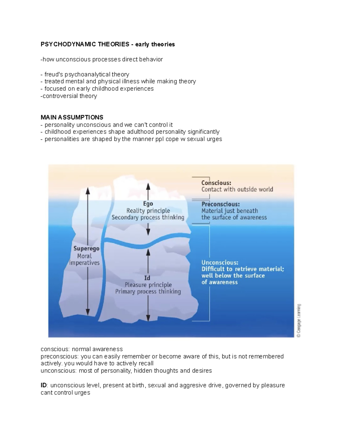 Psychodynamic Theories - PSYCHODYNAMIC THEORIES - early theories -how ...