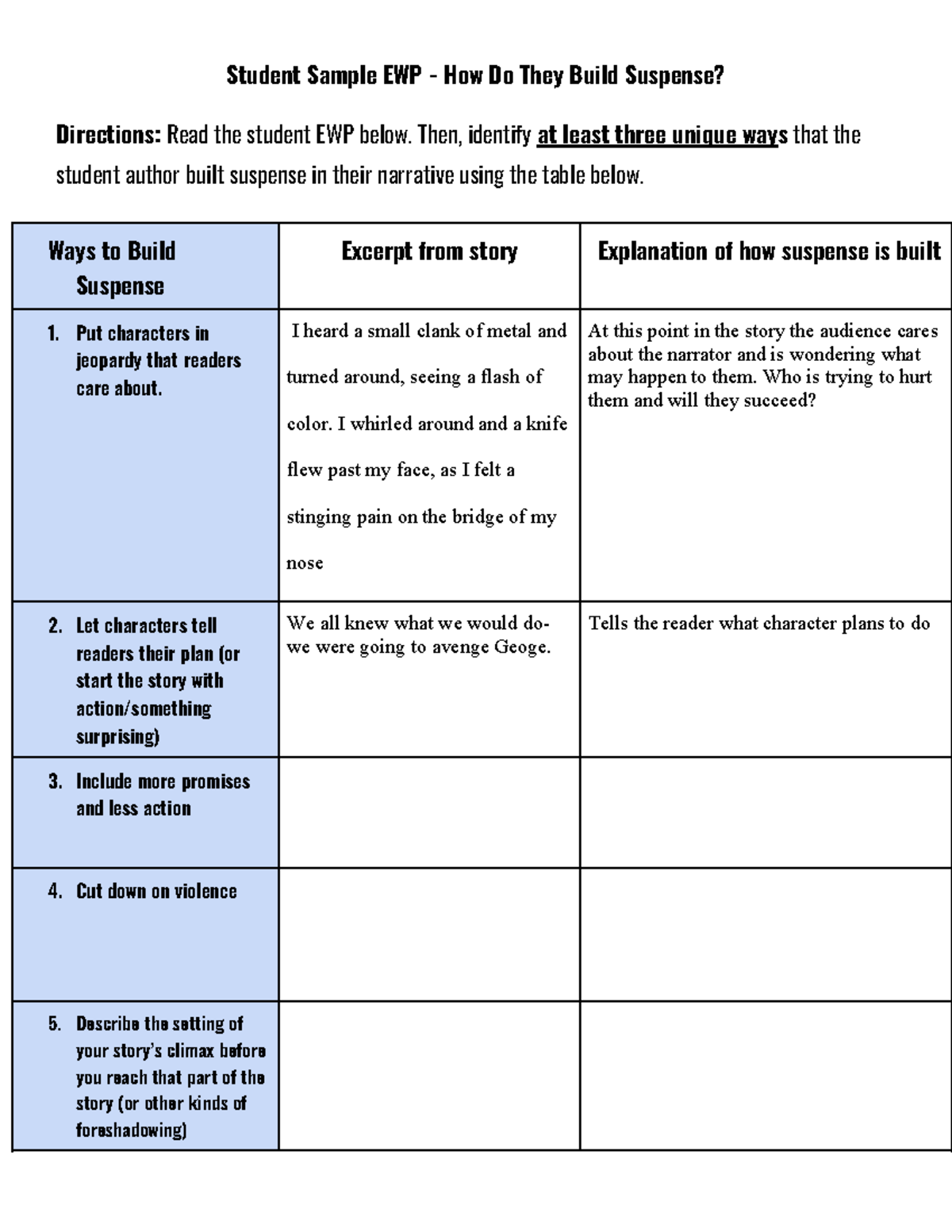 Student Sample EWP - How do they build suspense - Student Sample EWP ...