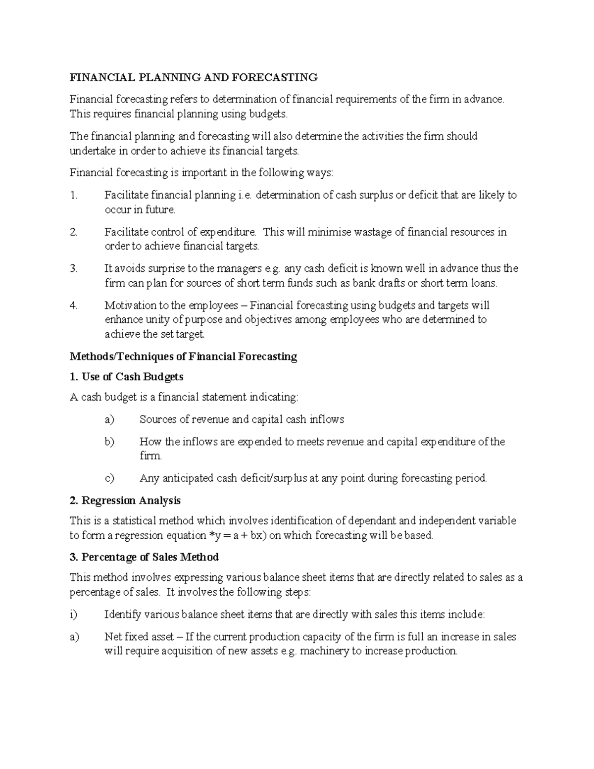 Topic 5 students Financial Planning AND Forecasting - FINANCIAL ...