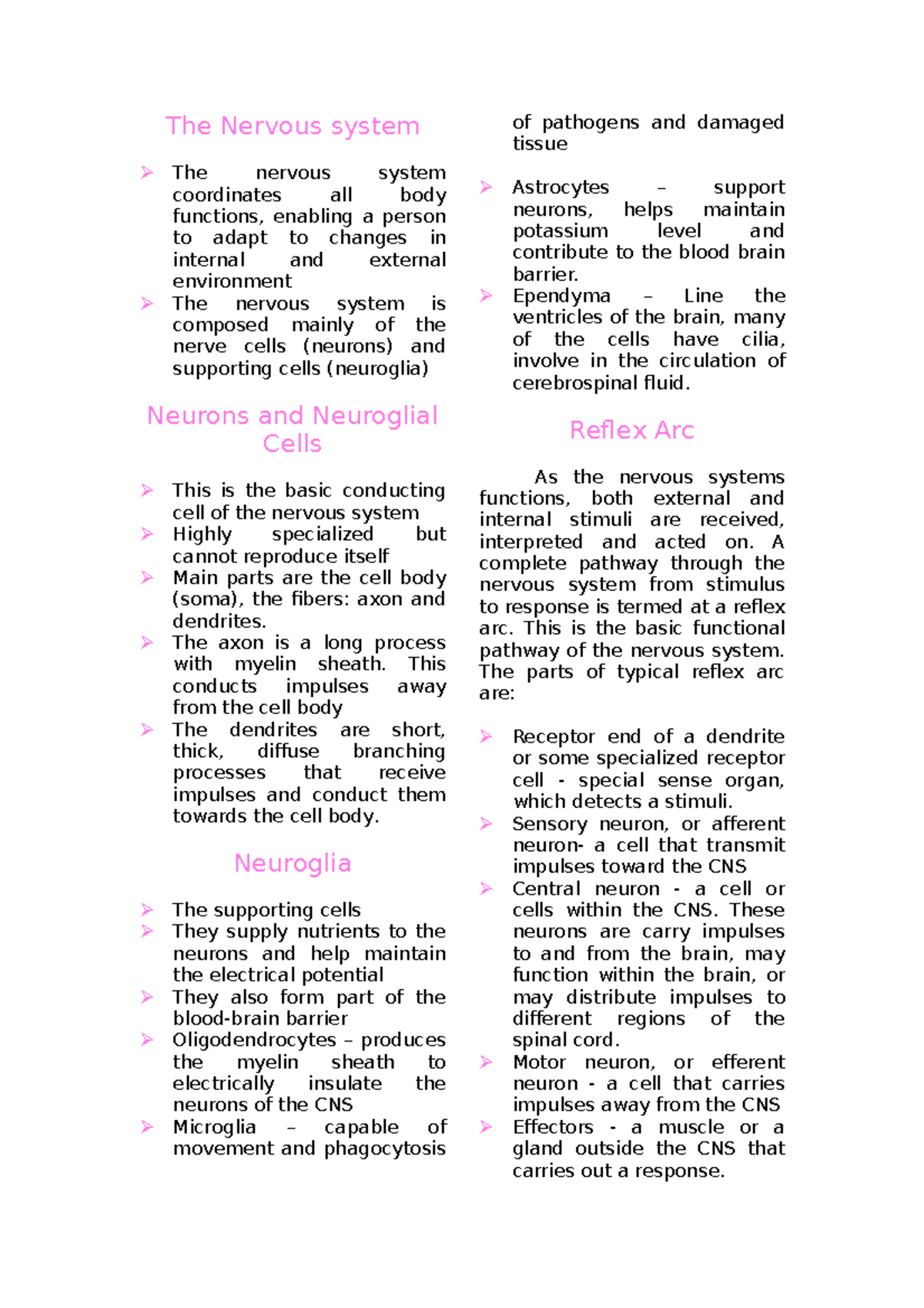 Chapter 7 - Anaphy - The Nervous system The nervous system coordinates ...