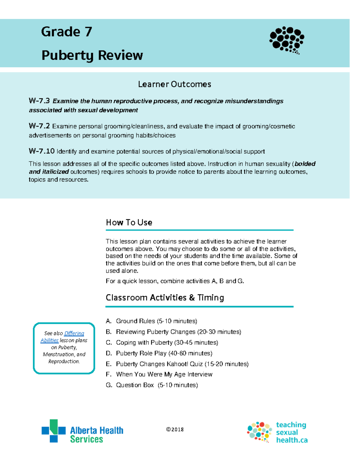 Https teachingsexualhealth - Grade 7 Puberty Review ####### © How To ...