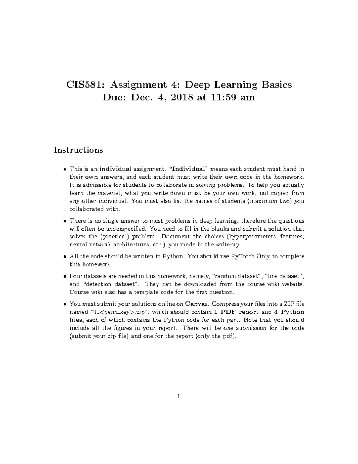 CIS581-Project 4 - Project 4 - Deep Neural Networks - CIS581 ...