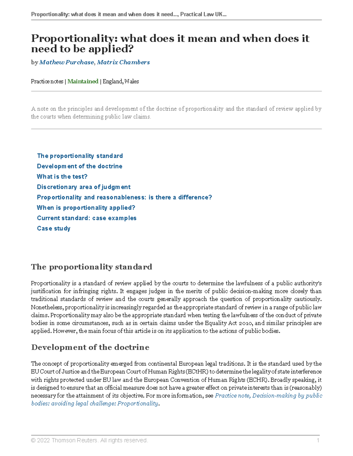 Proportionality what does it mean and when does it need to be applied ...