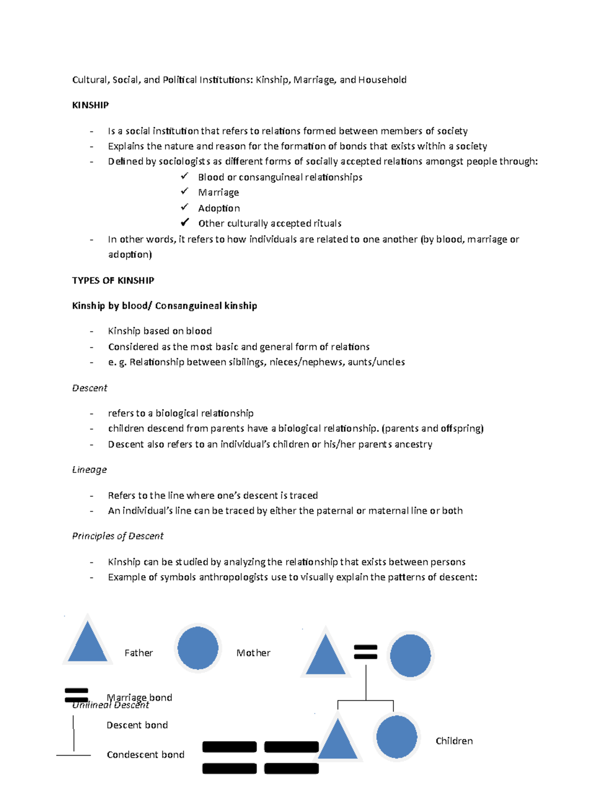Kinship Marriage and Household - Cultural, Social, and Political ...