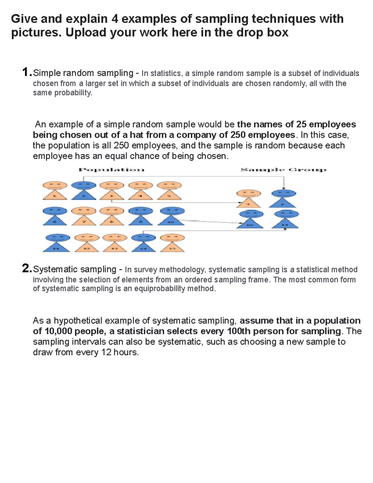 Aeseiah Sampling MATH adn the foiask - Give and explain 4 examples of ...