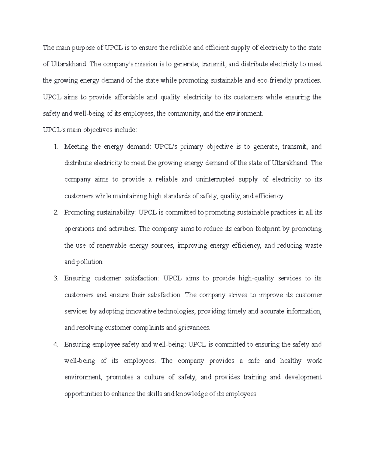 UPCL FILE 12 - Power corporation business model - The main purpose of ...