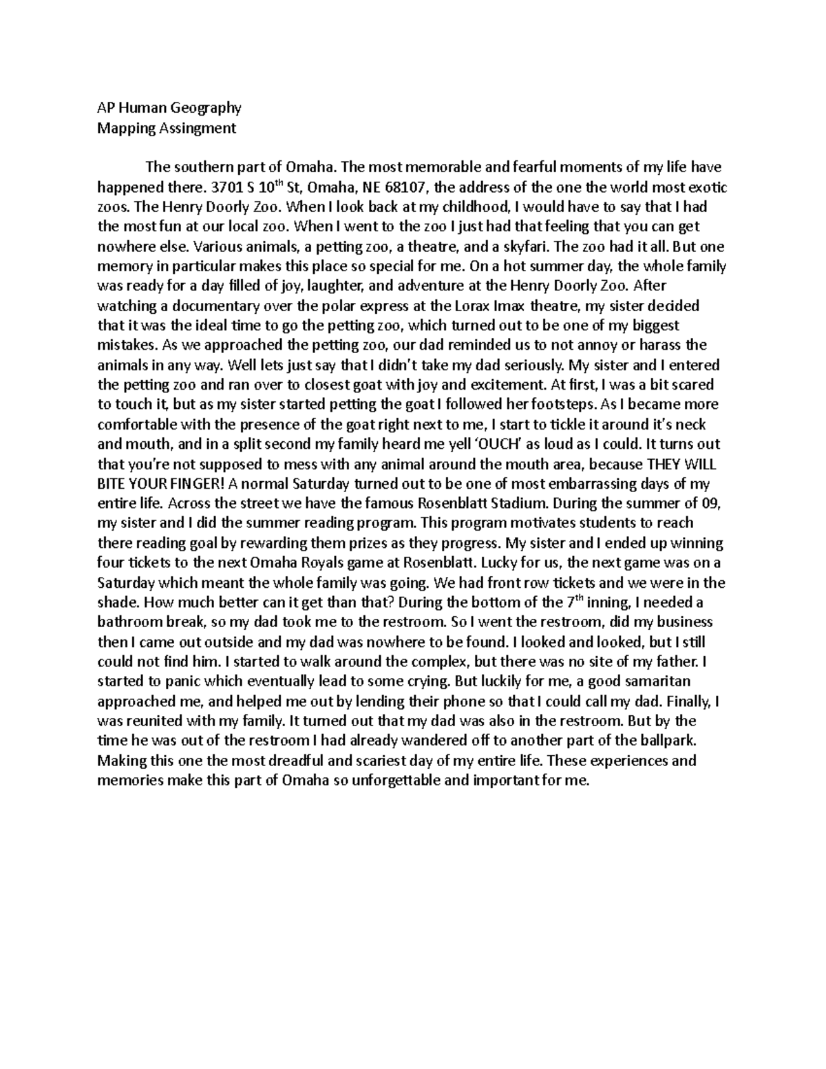 Mapping Assignment - AP Human Geography Mapping Assingment The southern ...