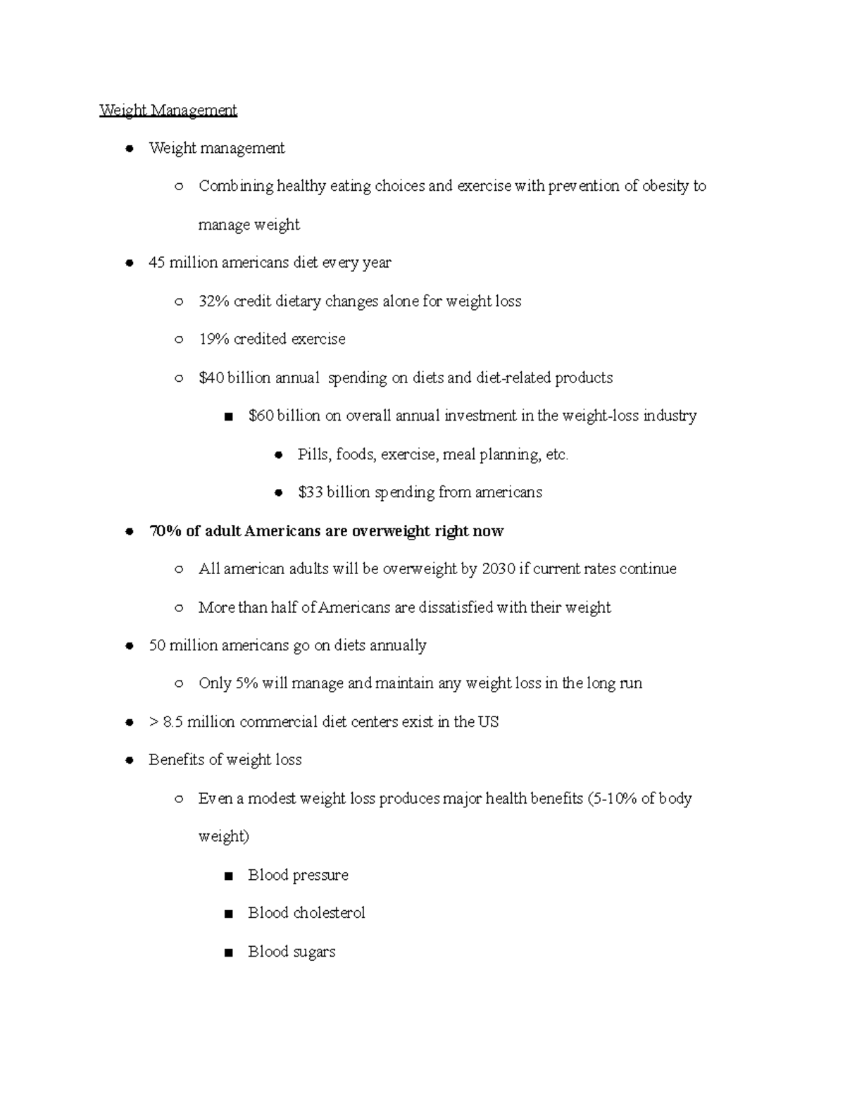 Weight Management PT. 1 - Weight Management Weight management Combining ...