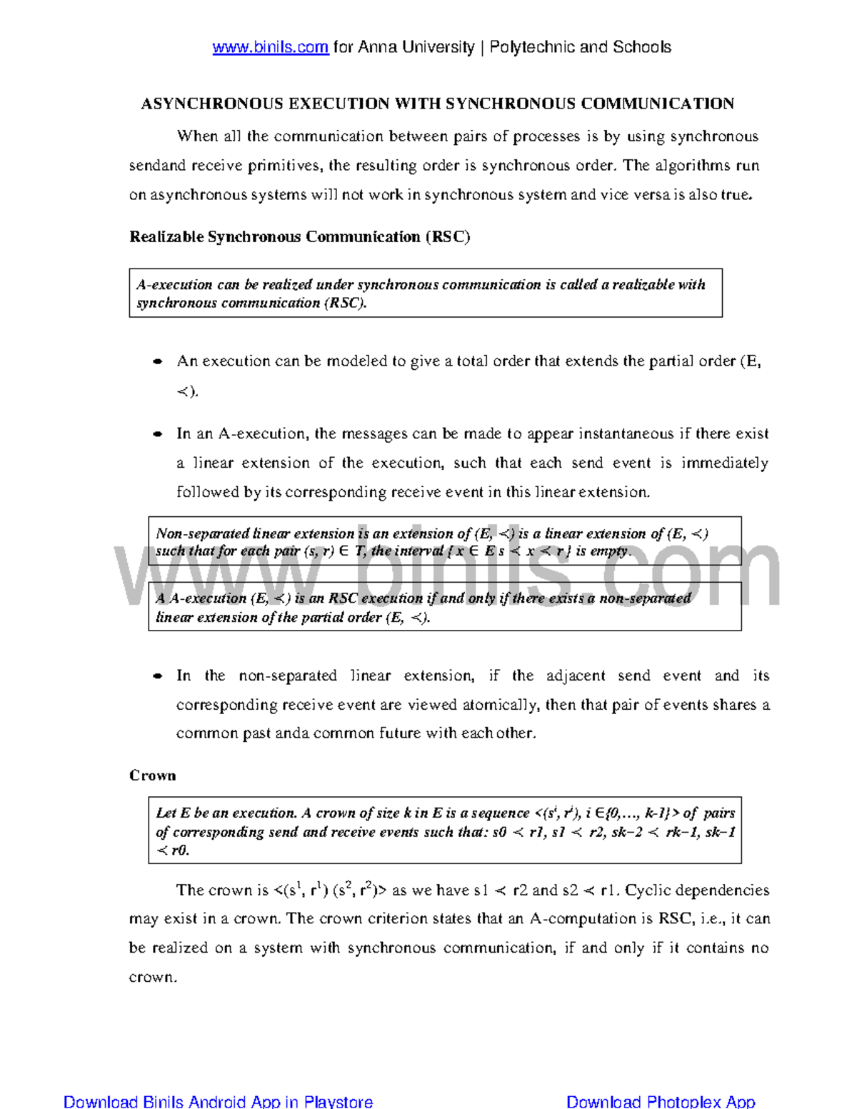 Cs8603 Unit 2 Asynchronous Execution With Synchronous Communication A
