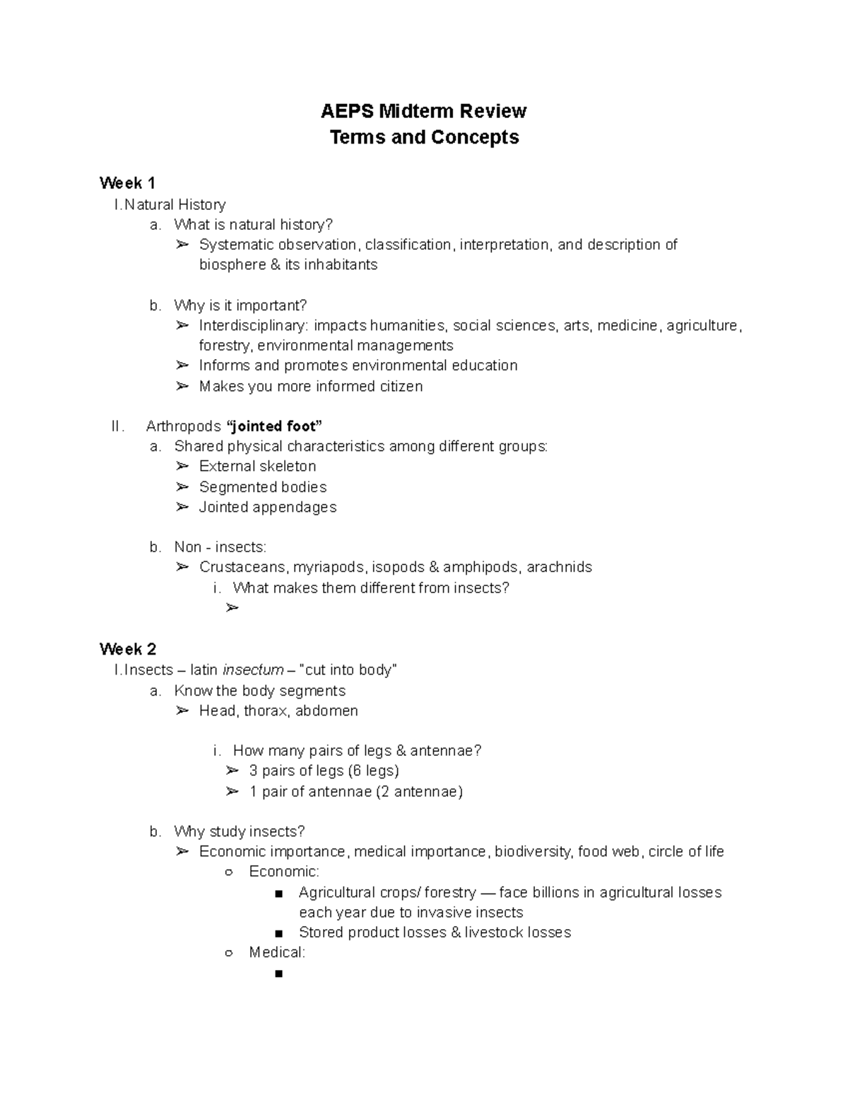 PLSC 110 Midterm Study Guide - AEPS Midterm Review Terms and Concepts Week 1 I. Natural History ...