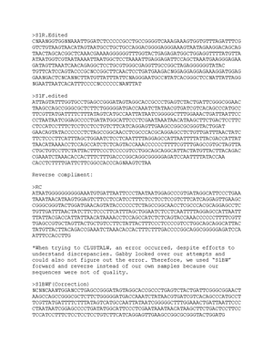 Topox sequencing hw - homework - BIOL 441: Analysis of TPOX AW: 1. 6 ...