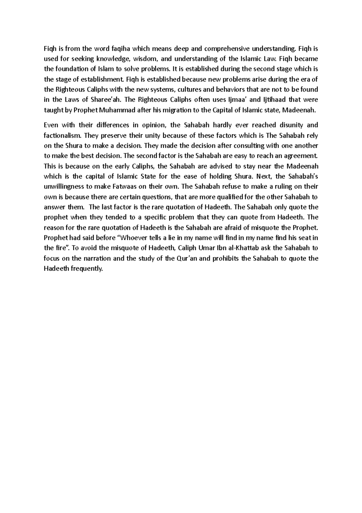 Shariah Tutorial 9 - Fiqh is from the word faqiha which means deep and ...