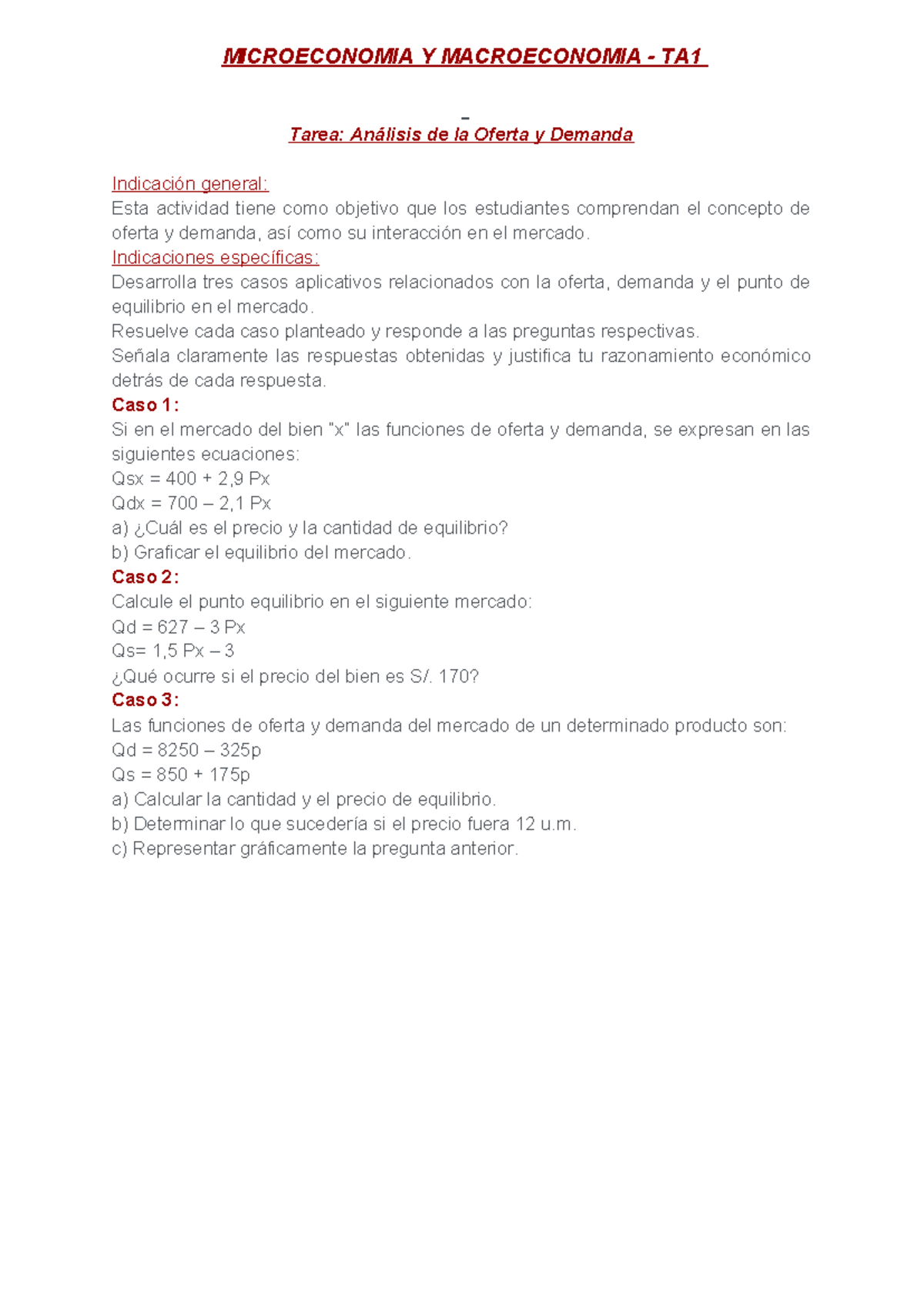 Micro-Macroeconomia TA1 - MICROECONOMIA Y MACROECONOMIA - TA Tarea ...