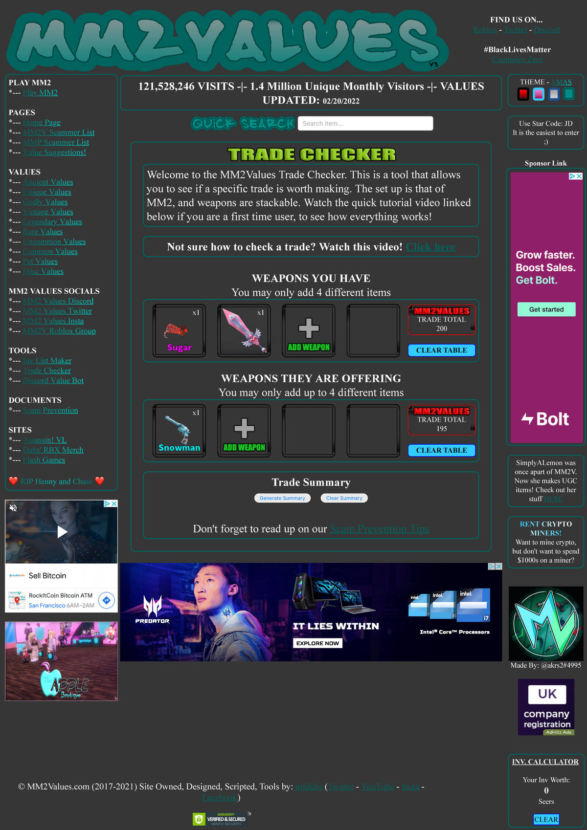 MM2Values.com The Official Murder Mystery 2's Value List 3 - FIND US ON ...