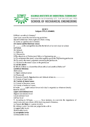 Chapter 1 PPLE - PPLE NOTES - UNIT ENGINEERING ETHICS Syllabus: Senses ...