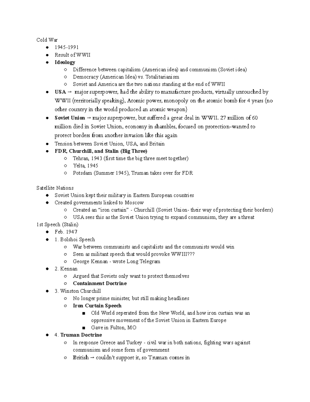 The Cold War - Professor: Gouduti - Cold War 1945- Result of WWII ...