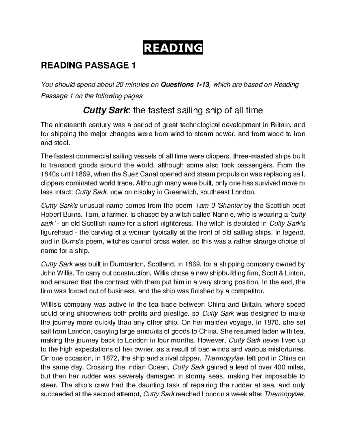 Advance reading mid term - READING READING PASSAGE 1 You should spend ...
