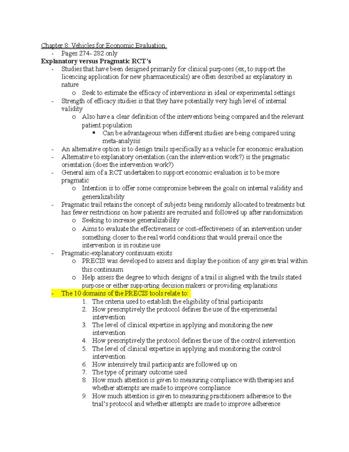 Chapter 8 read notes - Chapter 8: Vehicles for Economic Evaluation ...