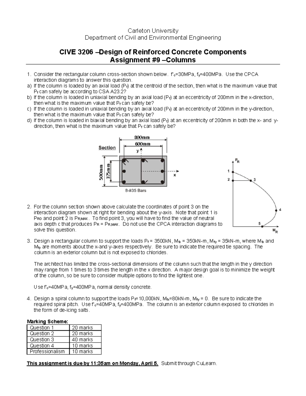 Column Assignment 2021 - Carleton University Department of Civil and ...