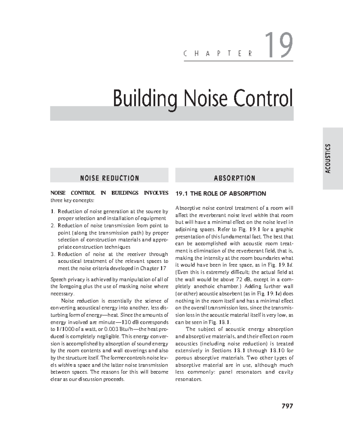 Acoustics (Chapter 19) - ACOUSTICS 797 Building Noise Control NOISE ...
