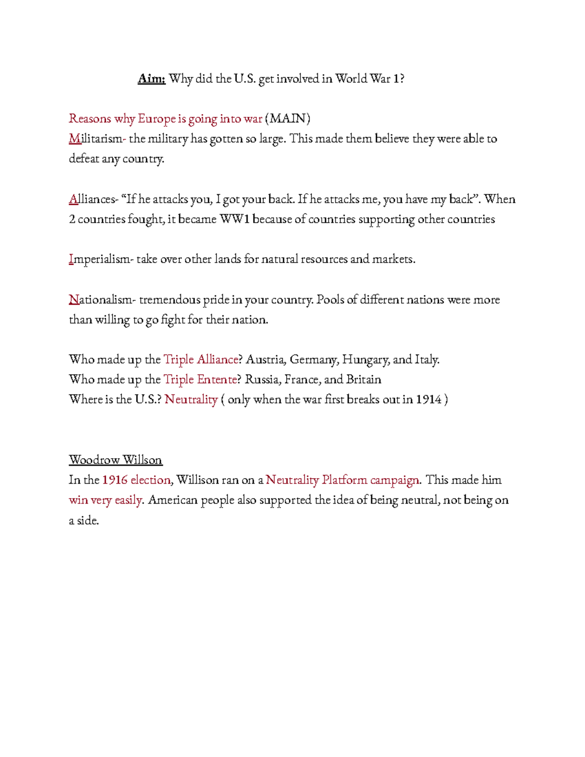 Untitled document - This is a brief review of WWI and the many events ...