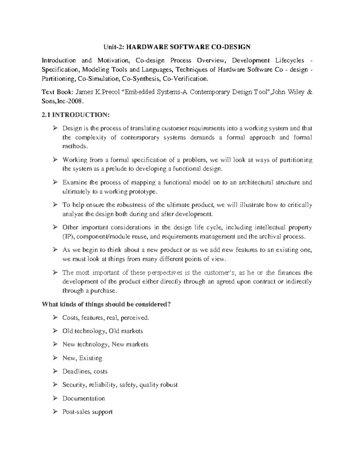 Unit-2 Hardware Software CO- Design - Unit-2: HARDWARE SOFTWARE CO-DESIGN Introduction and - Studocu