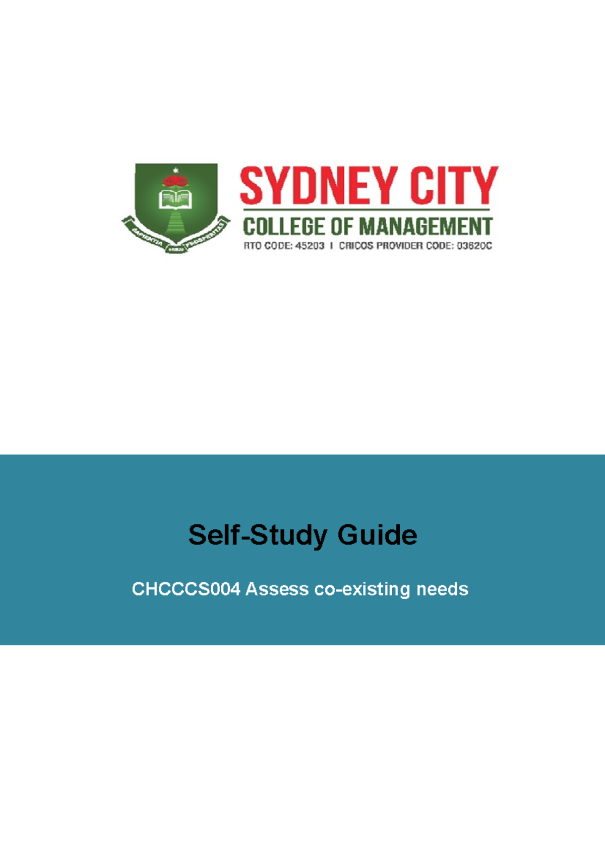 Chcccs 004 Self-Study Guide - Words - Self-Study Guide CHCCCS004 Assess ...